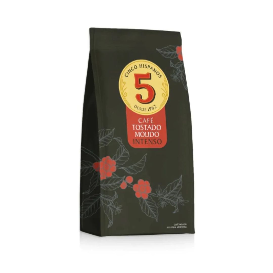 5 HISPANOS - Café Tostado Molido INTENSO 500gr
