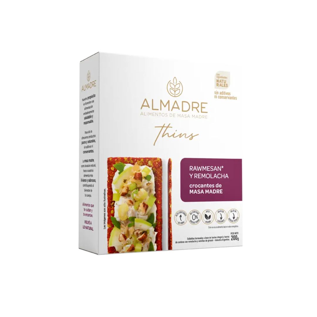 ALMADRE - THINS Rawmesan y Remolacha x 200gr