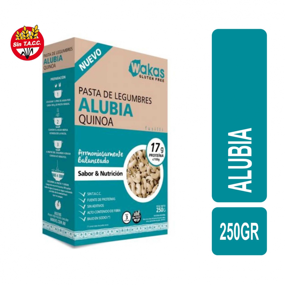 WAKAS - Fusilli de Legumbres *CAJA* ALUBIAS QUINOA 250gr